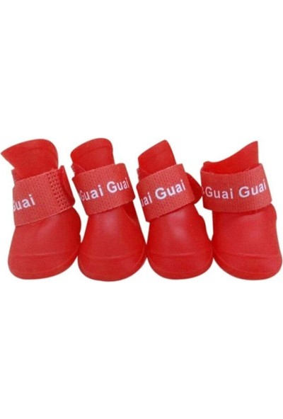 Ha Guai Köpek Silikon Ayakkabı Kırmızı S Beden