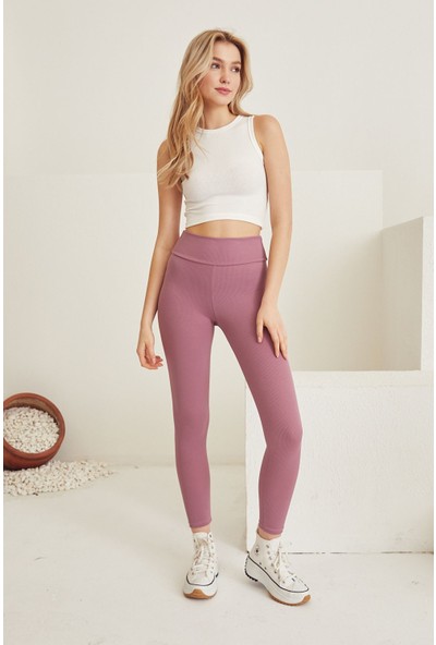 Lime Moda Kaşkorse Tayt Gül Kurusu