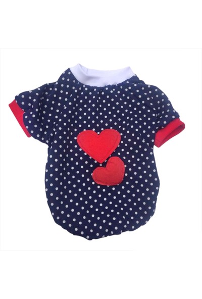 Dots Love Mom Oval Yaka Tişört Kedi Kıyafeti Kedi Elbisesi, Anneler Günü