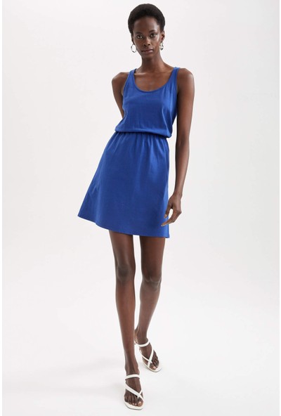 DeFacto Askılı Basic Beli Büzgülü Relax Fit Mini Yazlık ELBISE T8056AZ22SM DeFacto Askılı Basic Beli Büzgülü Relax Fit Mini Yazlık ELBISE T8056AZ22SM