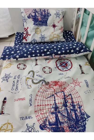 Bebek Özel Pamuk Bebek/çocuk Yastık Çarşaf Yorgan Seti Denizci Gemili Lacivertli Bebek Özel Pamuk Bebek/çocuk Yastık Çarşaf Yorgan Seti Denizci Gemili Lacivertli