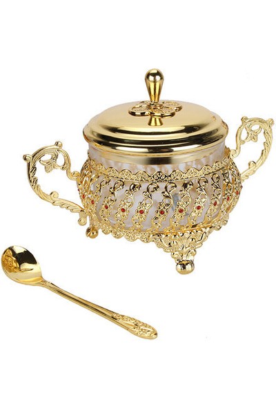 Shun Kaşık Mutfak Malzemeleri Baharat Kavanoz ile Cam Alaşım Kahve Şekerlik (Yurt Dışından)