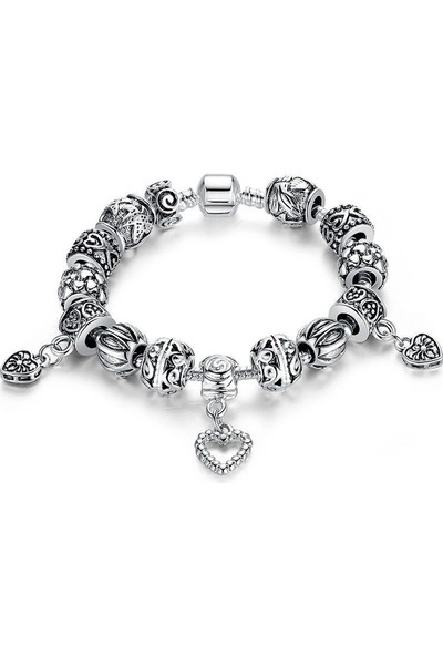 Abbsee 925A Gümüş Charm 18CM Bileklik Tarzı Sevgili Hediyesi Abbsee 925A Gümüş Charm 18CM Bileklik Tarzı Sevgili Hediyesi