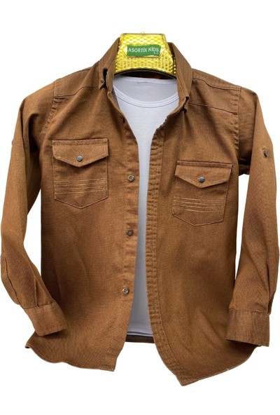 Erkek Likralı Slim Fit Kot Gömlek