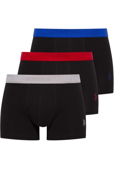 U.s. Polo Assn. Erkek Siyah 3 Lü Boxer
