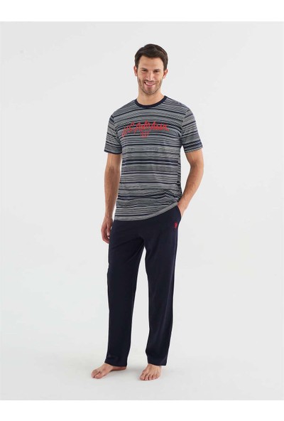 U.s. Polo Assn. Erkek Lacivert Yuvarlak Yaka Pijama Takım