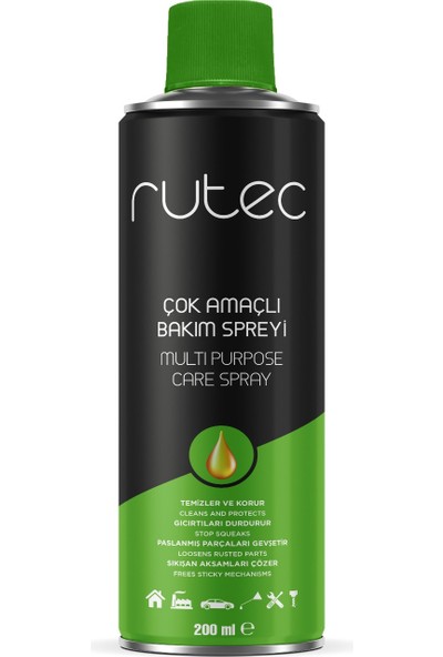 Rutec Çok Amaçlı Pas Sökücü ve Yağlayıcı Bakım Spreyi 200 ml (Üretim Tarihi 2022) Rutec Çok Amaçlı Pas Sökücü ve Yağlayıcı Bakım Spreyi 200 ml (Üretim Tarihi 2022)