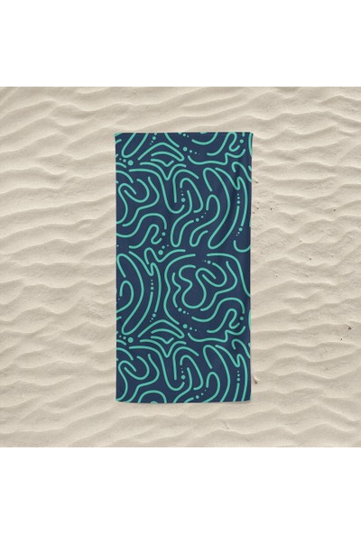 Marte Home Green Doodle - Baskılı Plaj Havlusu Marte Home Green Doodle - Baskılı Plaj Havlusu