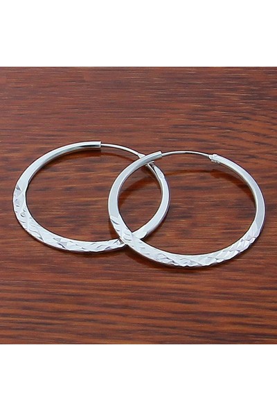 Abbsee 925A Gümüş Baklava Desen Çember Halka Küpe 4cm Abiye Gece Küpe Abbsee 925A Gümüş Baklava Desen Çember Halka Küpe 4cm Abiye Gece Küpe