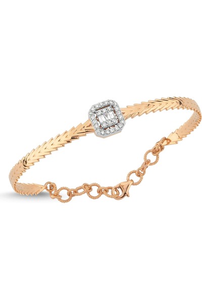 Altın Çizgi 0,34 Karat Balıkkılçığı Kollu Bilezik