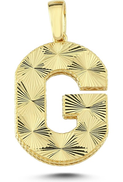 Altın Çizgi Harf Altın Kolye Ucu