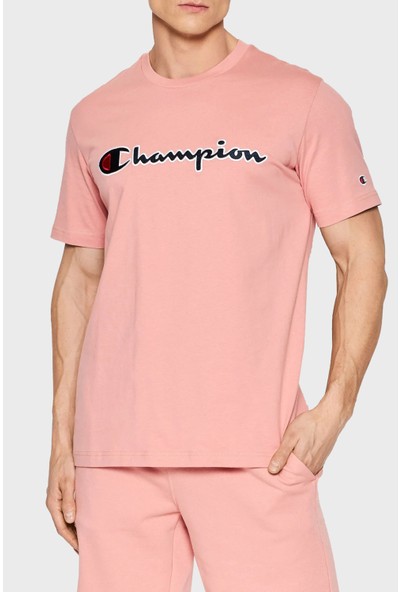 Champion Logolu Regular Fit Bisiklet Yaka % 100 Pamuk T Shirt Erkek T Shirt 217814 Rtt PS092