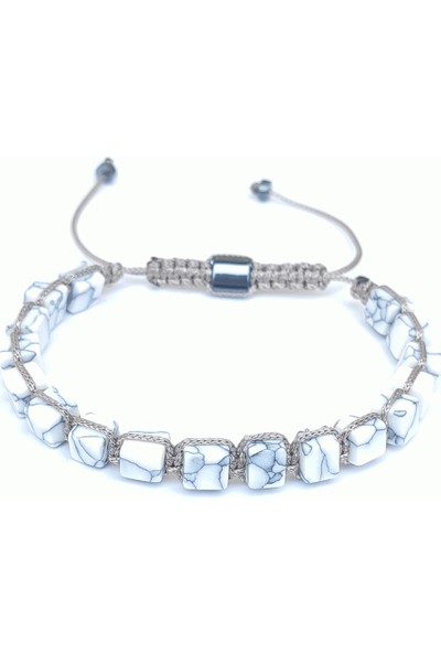 Varisit Taşı Küp Kesim Makrome Bileklik