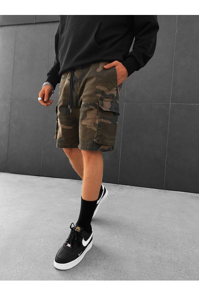Abluka Online Kamuflaj Kargo Şort Haki