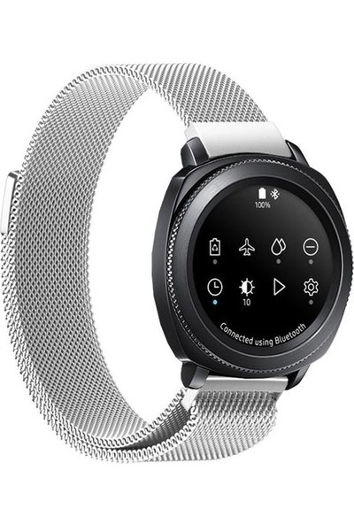 Eiroo Milanese Loop Samsung Galaxy Watch Gear S2 Silver Metal Kordon Eiroo Milanese Loop Samsung Galaxy Watch Gear S2 Silver Metal Kordon