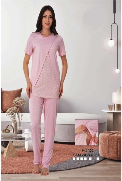Effortt Pembe Desenli Hamile Lohusa Pijama Takımı Effortt Pembe Desenli Hamile Lohusa Pijama Takımı