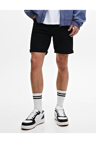 Bpm Bear Original Relaxed Kot Şort Erkek Siyah