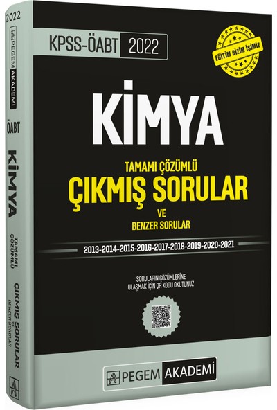 Pegem Akademi Yayıncılık 2022 KPSS ÖABT Kimya Çıkmış Sorular Pegem Akademi Yayıncılık 2022 KPSS ÖABT Kimya Çıkmış Sorular
