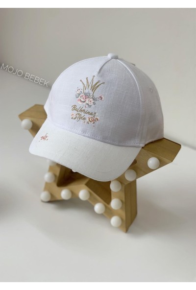 Mojo Bebek Kız Çocuk Çiçekli Kasketli Şapka 120009 Beyaz