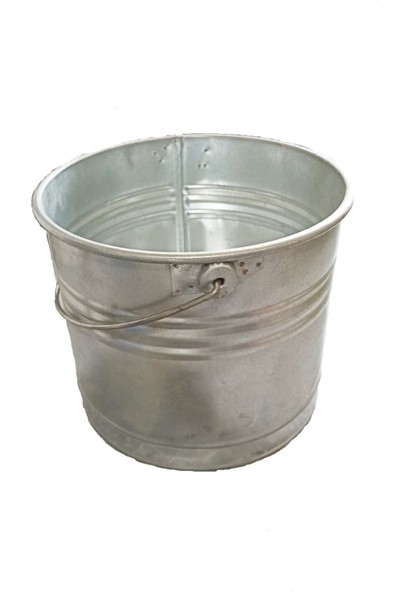 Metal Galvaniz Su Kovası 27 cm Yuvarlak Su, Süt Kovası