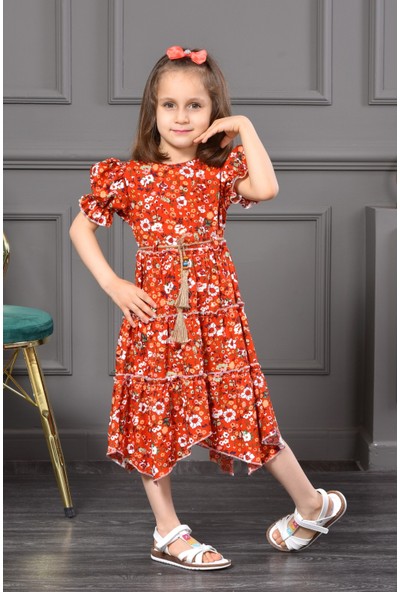 Burç Bebe Viskon Desenli Kat Kat Kız Çocuk Elbisesi 2-13 Yaş Burç Bebe Viskon Desenli Kat Kat Kız Çocuk Elbisesi 2-13 Yaş