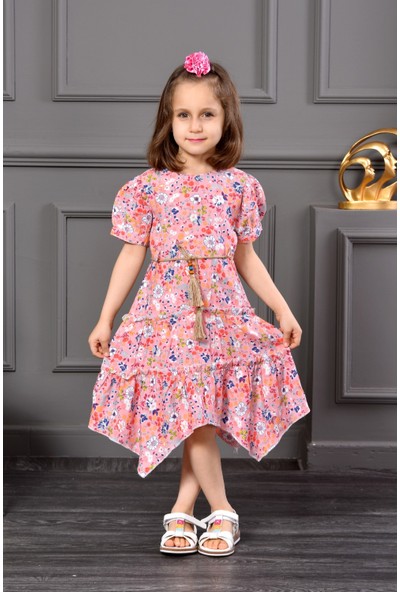 Burç Bebe Viskon Desenli Kat Kat Kız Çocuk Elbisesi 2-13 Yaş Burç Bebe Viskon Desenli Kat Kat Kız Çocuk Elbisesi 2-13 Yaş