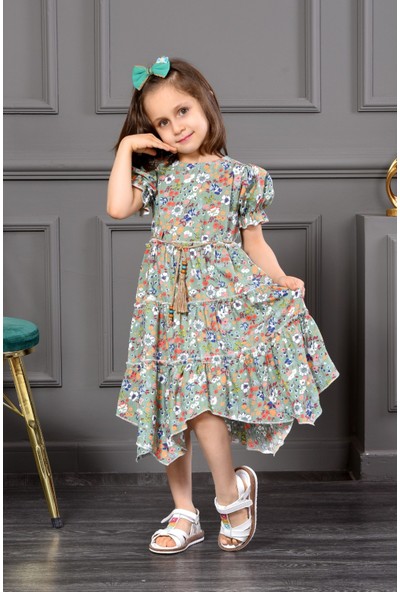 Burç Bebe Viskon Desenli Kat Kat Kız Çocuk Elbisesi 2-13 Yaş Burç Bebe Viskon Desenli Kat Kat Kız Çocuk Elbisesi 2-13 Yaş