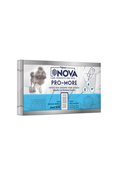 Nova Orta Irk Köpekler Için (10-30 Kg) Deri ve Tüy Bakımı Ense Damlası 4x4 ml Nova Orta Irk Köpekler Için (10-30 Kg) Deri ve Tüy Bakımı Ense Damlası 4x4 ml