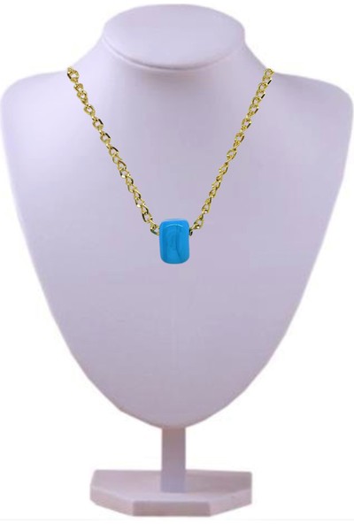 Beyoğlu Hediyelik Murano Cam El Yapımı Kare Boncuk Kolye