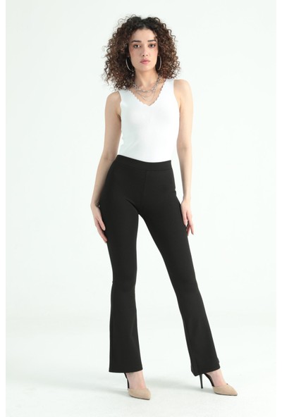 Modaplaza Kadın Fitilli Ispanyol Paça Tayt 0571
