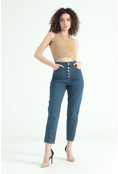Modaplaza Kadın 5 Düğme Jeans Pantolon 2158 Modaplaza Kadın 5 Düğme Jeans Pantolon 2158