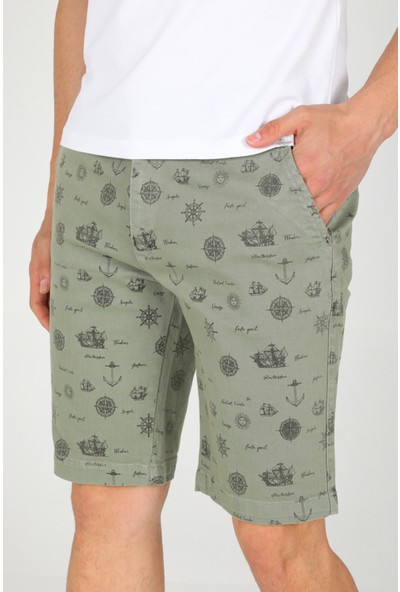 Weyeze Erkek Baskılı Chino Kapri ve Bermuda Şort AC-Y90004LNS