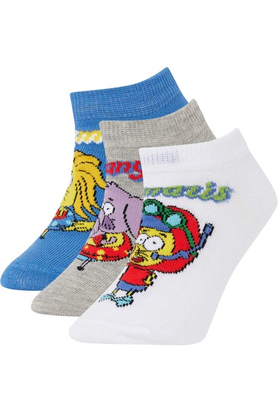 DeFacto Erkek Çocuk Kral Şakir Lisanslı Pamuklu 3lü Kısa ÇORAP X2327A6NS