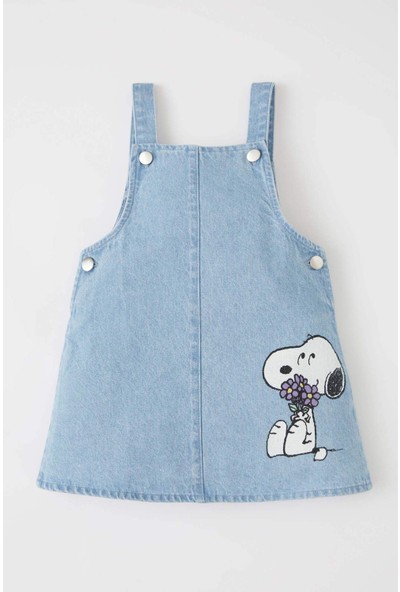 DeFacto Kız Bebek Snoopy lisanslı Askılı Kısa Pamuklu TULUM W8422A222SM