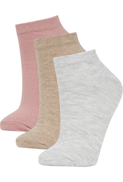 DeFacto Kadın Pamuklu 3'lü Kısa Çorap W9171AZNS DeFacto Kadın Pamuklu 3'lü Kısa Çorap W9171AZNS