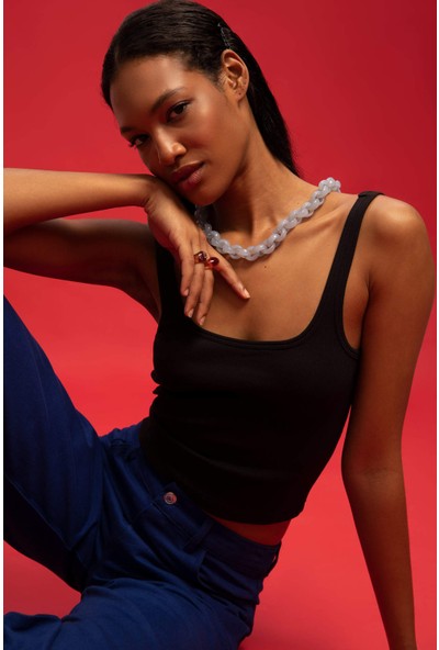 DeFacto Slim Fit Kare Yaka Kaşkorse Atlet X9420AZ22SM