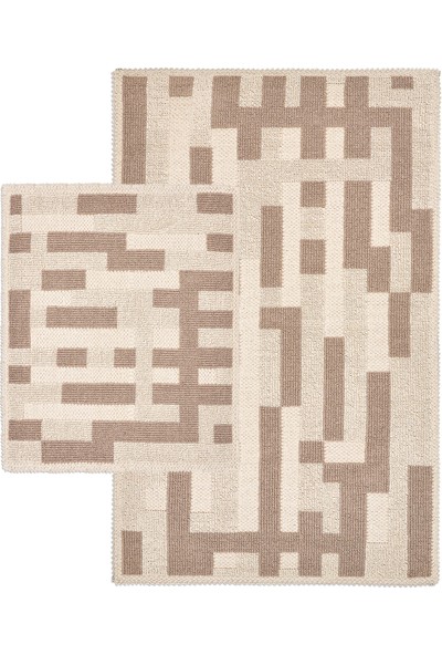 Maze Doğal Pamuklu Banyo Kilim Seti