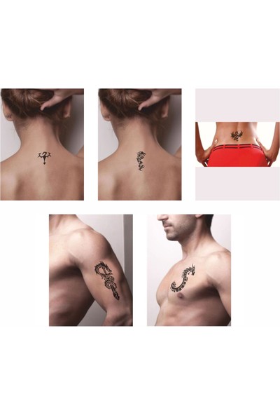Aradığın Şeyler Dragonlar Geçici Dövme Spreysiz Şablon Set