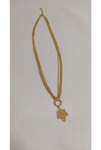 Umiko Paslanmaz Çelik Gold / Gümüş Renk Çınar Yaprak Şık Kadın Kolye Umiko Paslanmaz Çelik Gold / Gümüş Renk Çınar Yaprak Şık Kadın Kolye