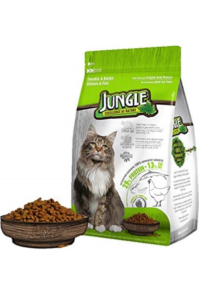 EKS Ticaret Jungle Tavuklu-Balıklı Yetişkin Kedi Maması 1,5 kg EKS Ticaret Jungle Tavuklu-Balıklı Yetişkin Kedi Maması 1,5 kg