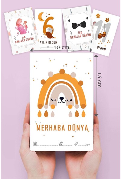 By Nur Erten Yeni Doğan Bebek Hediyesi Fotoğraf Anı Kartı 21 Adet