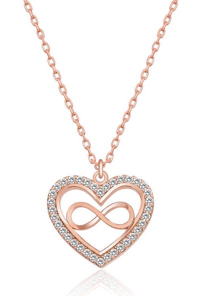 Gumush Siftaholsun Gümüş Rose Kalp Sonsuzluk Bayan Kolye Gumush Siftaholsun Gümüş Rose Kalp Sonsuzluk Bayan Kolye