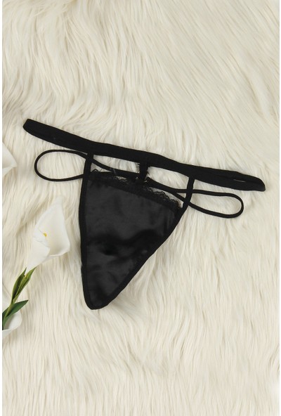 Mila Kadın Ipli Dantel Detaylı Saten Külot