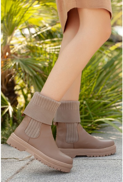 Daxtors D072 Kadın Triko Lastikli Postal Bot