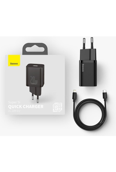 Baseus Apple iPhone 8 / 8 Plus / Se / x / Xr / Xs / Xs Max Tüm Serilerle Uyumlu 20W Hızlı Şarj Adaptörü + Type-C To Lightning 1m Şarj Kablosu Baseus Apple iPhone 8 / 8 Plus / Se / x / Xr / Xs / Xs Max Tüm Serilerle Uyumlu 20W Hızlı Şarj Adaptörü + Type-C To Lightning 1m Şarj Kablosu
