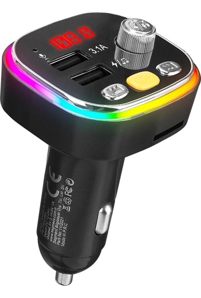 S-Link SL-BT306 Çift USB 5V 3.1A Rainbow Işıklı LED Ekran Tf Kartlı V5.0 Bluetooth Fm Transmitter S-Link SL-BT306 Çift USB 5V 3.1A Rainbow Işıklı LED Ekran Tf Kartlı V5.0 Bluetooth Fm Transmitter