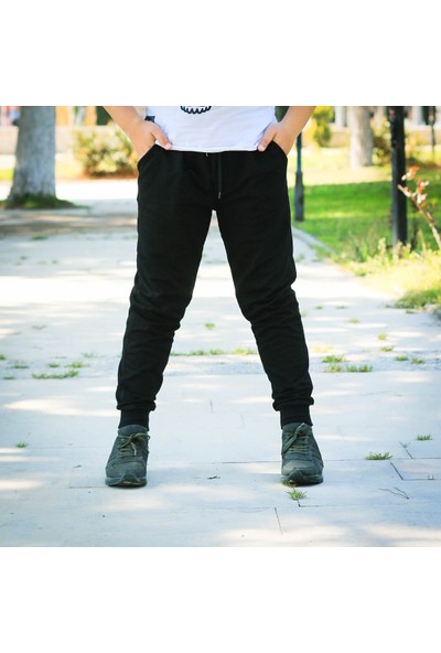 Çiggo Kids Erkek Çocuk Cepli Siyah Eşofman Altı