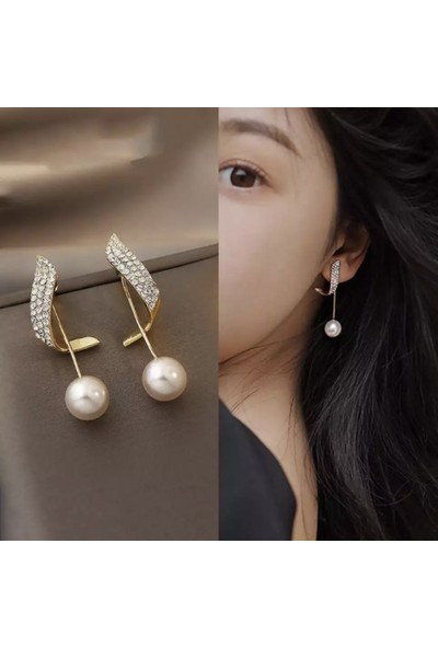 Mingy Parçalı Özel Tasarım Kavisli Zirkon Taşlı Incili Altın Kaplama Küpe Mingy Parçalı Özel Tasarım Kavisli Zirkon Taşlı Incili Altın Kaplama Küpe