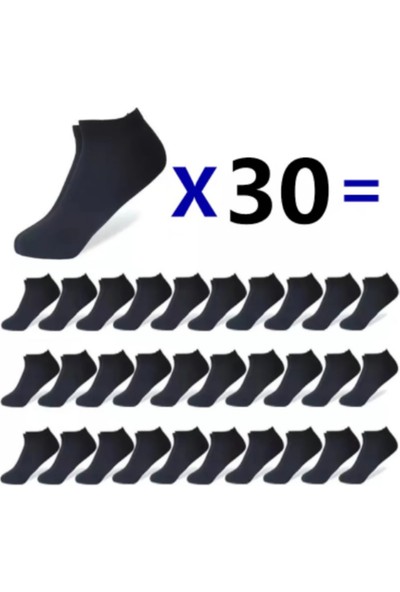 Paldies 30 Çift Kadın ve Erkek Pamuklu Görünmez Sneakers Kısa Bilek Siyah Çorap Paldies 30 Çift Kadın ve Erkek Pamuklu Görünmez Sneakers Kısa Bilek Siyah Çorap