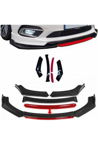 Hyundai H-1 4 Parça Kırmızı Ön Ek Piano Black Lip